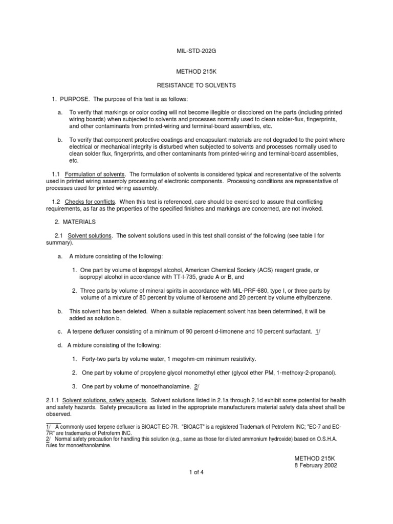MIL-STD-202 Method 215 | PDF