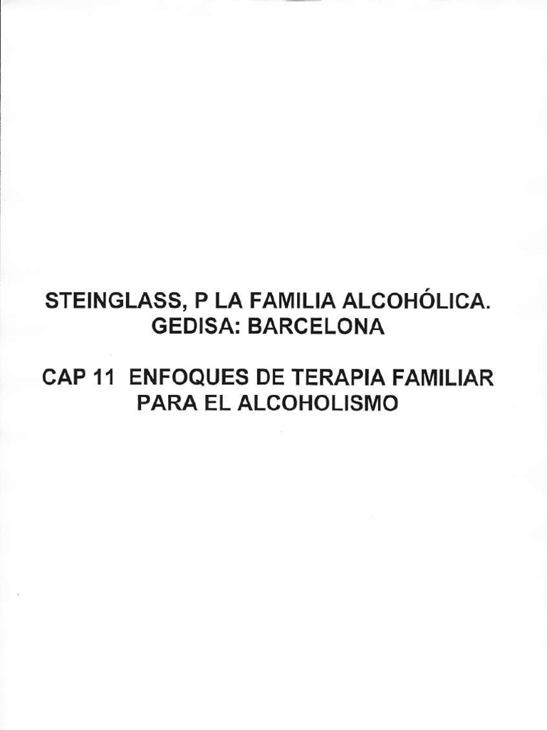 Steinglass, La Familia Alcohólica. Cap 11 | PDF