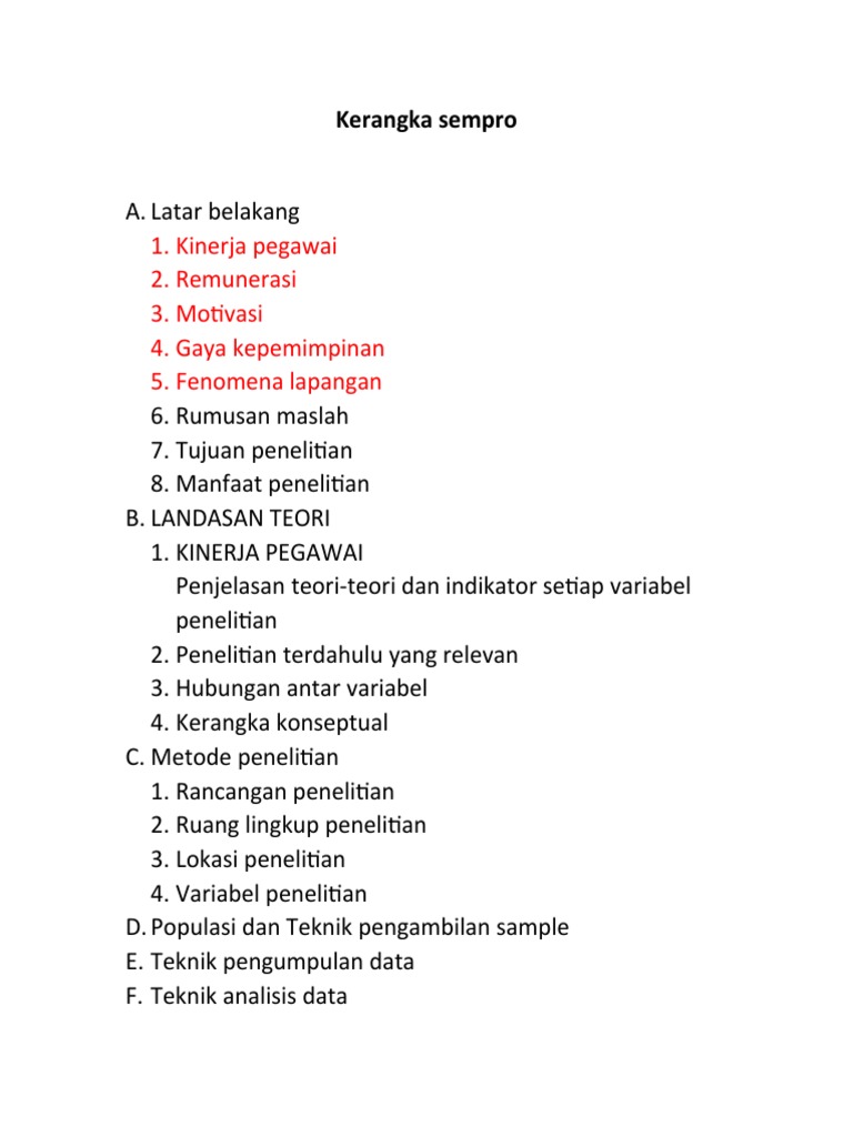 Kerangka Sempro | PDF
