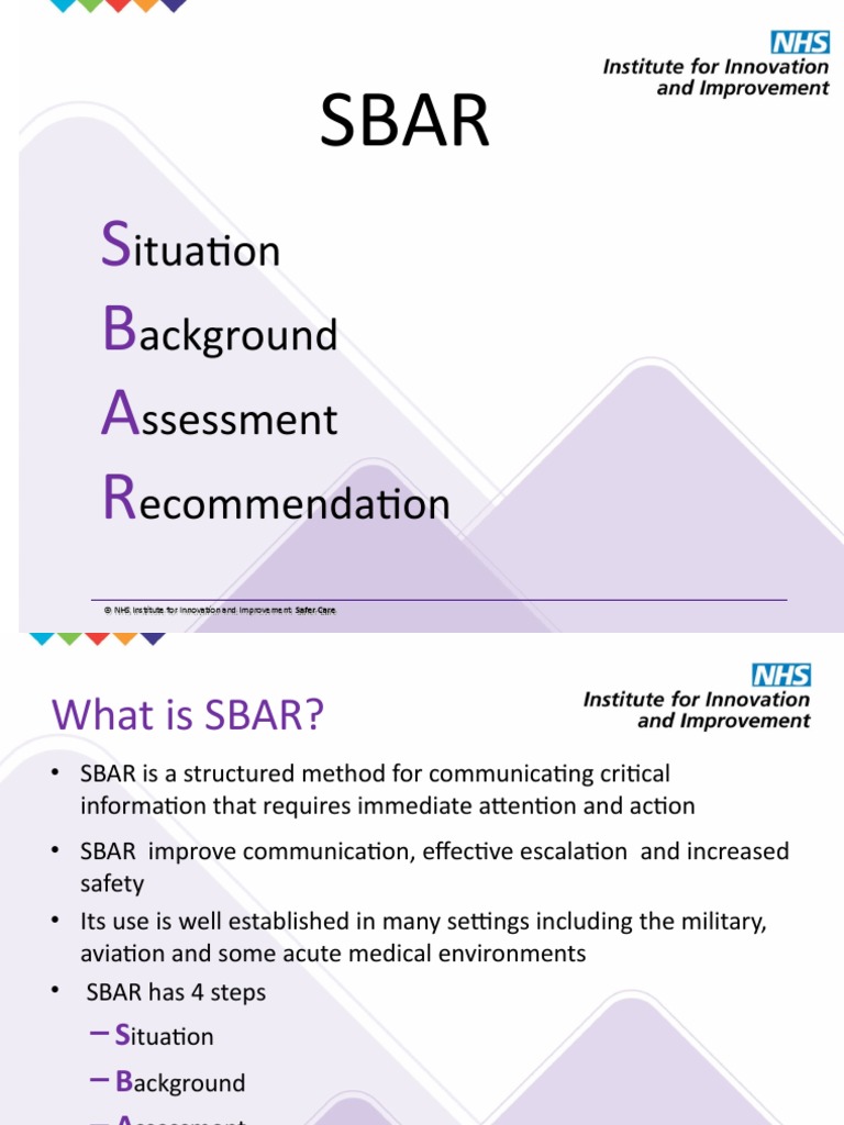 SBAR Tutorial Presentation V1.2 New | PDF