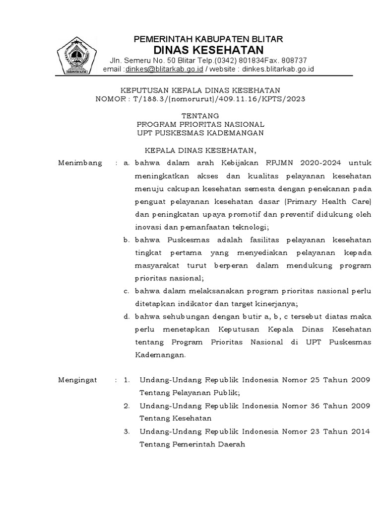 SK Program Prioritas Nasional | PDF | Pengembangan Diri