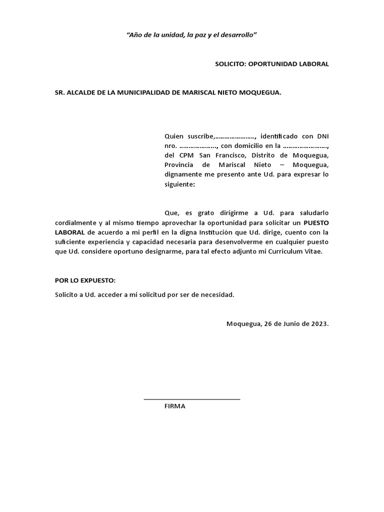 Modelo de Solicitud | PDF