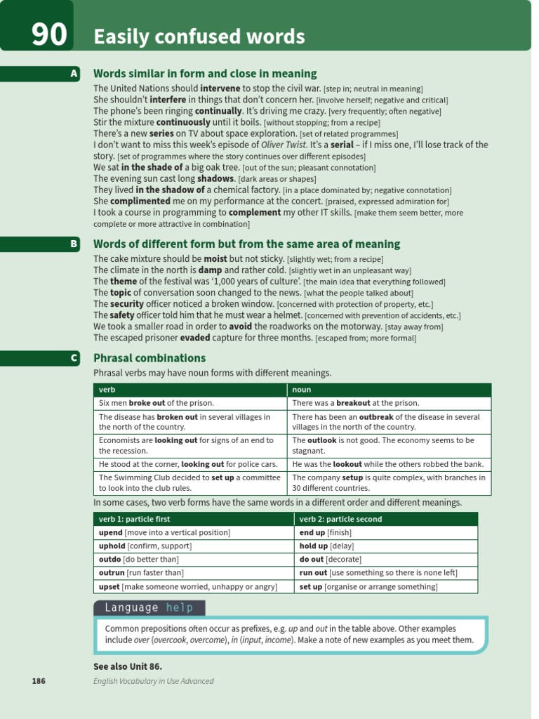 Easily Confused Words | PDF | Verb | Linguistics