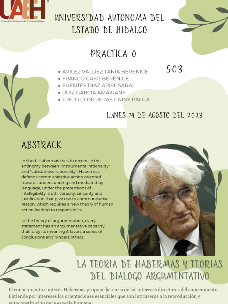 Teoría Del Discurso | PDF | Jürgen Habermas | Metodología filosófica