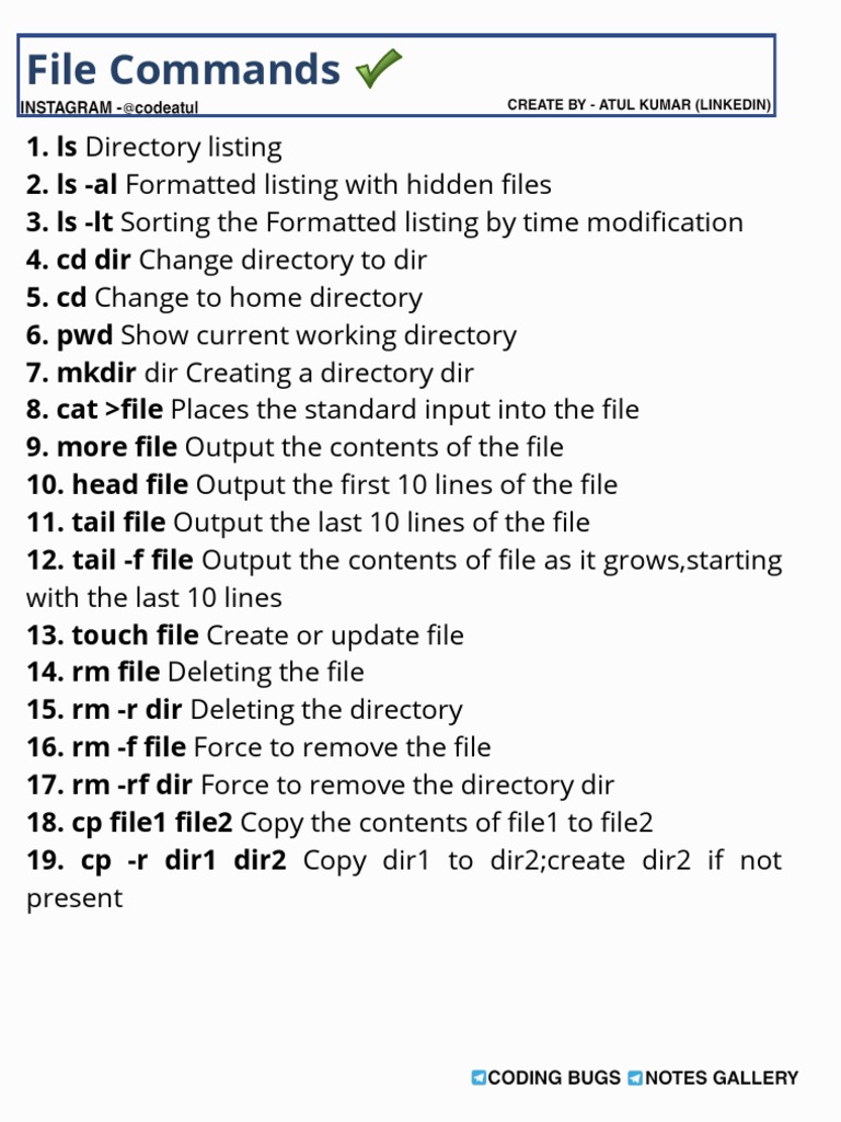 Unix And Linux Commands Cheatsheet Pdf Computer File Computing 