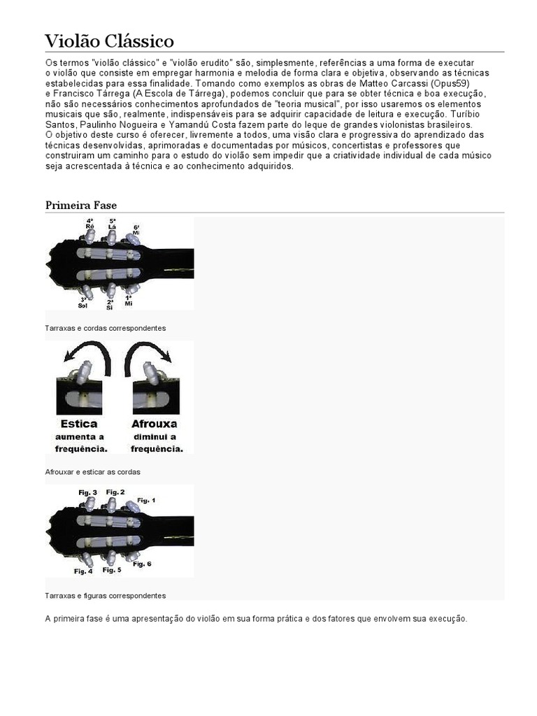 Violão Clássico | PDF | Instrumentos de corda | Partituras