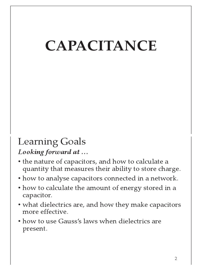 Capacitance V1 Pdf Capacitor Capacitance