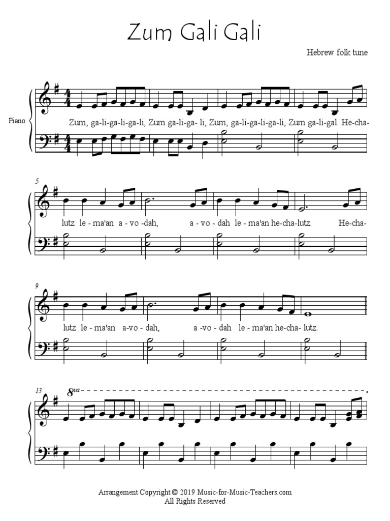 Zum Gali Gali Piano em | PDF