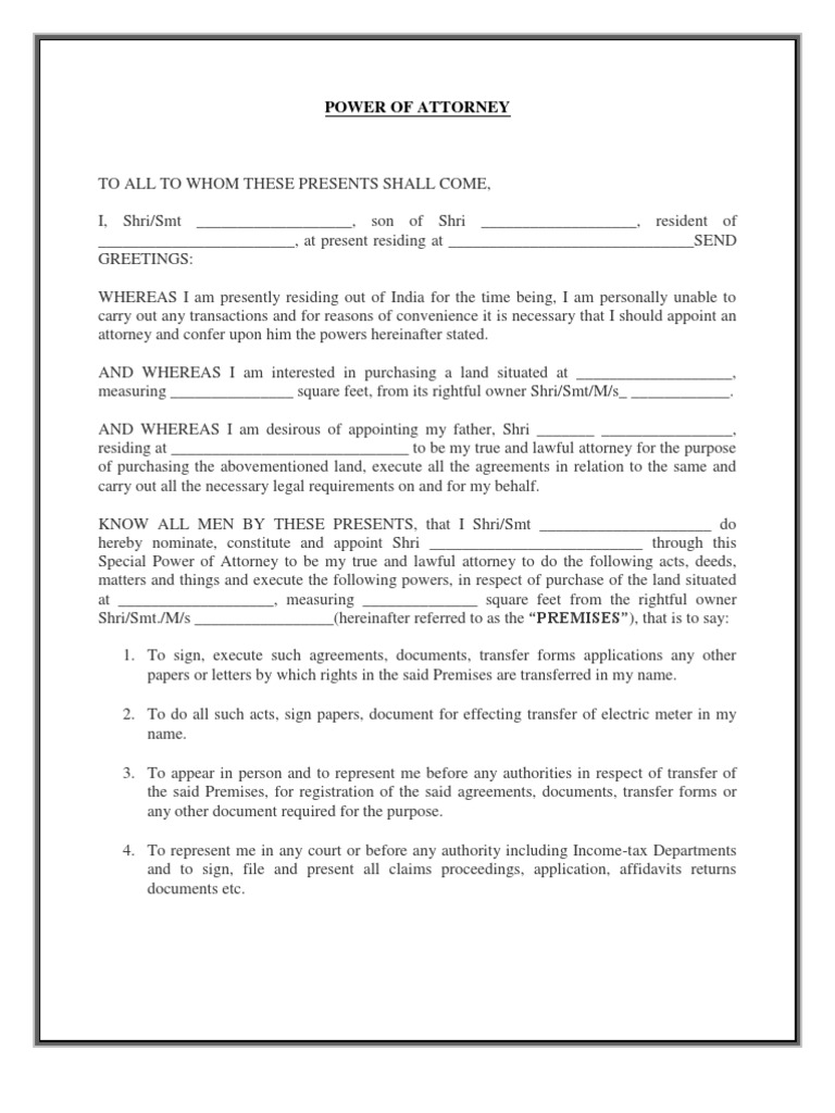 Power of Attorney | PDF | Power Of Attorney | Lawyer