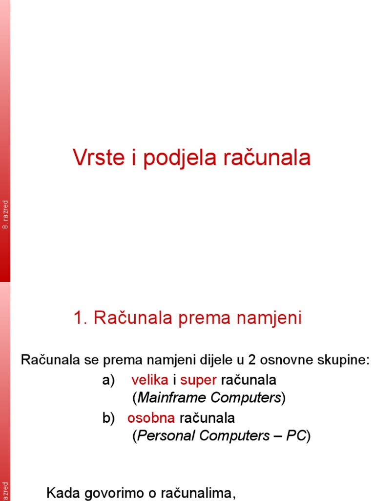 6 Vrste I Podjela Racunala | PDF
