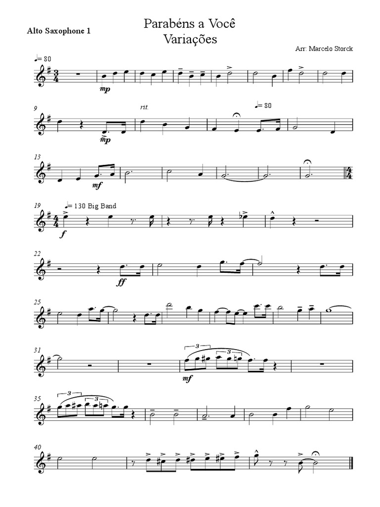 Parabens A Voce Variações - Alto Saxophone 1 - 2022-09-15 1105 - Alto ...