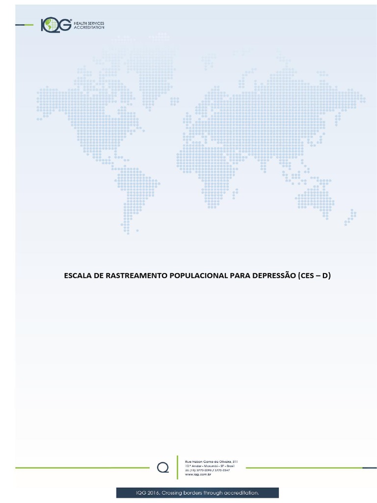 Escala de Rastreamento Populacional para Depressão (Ces - D) | PDF