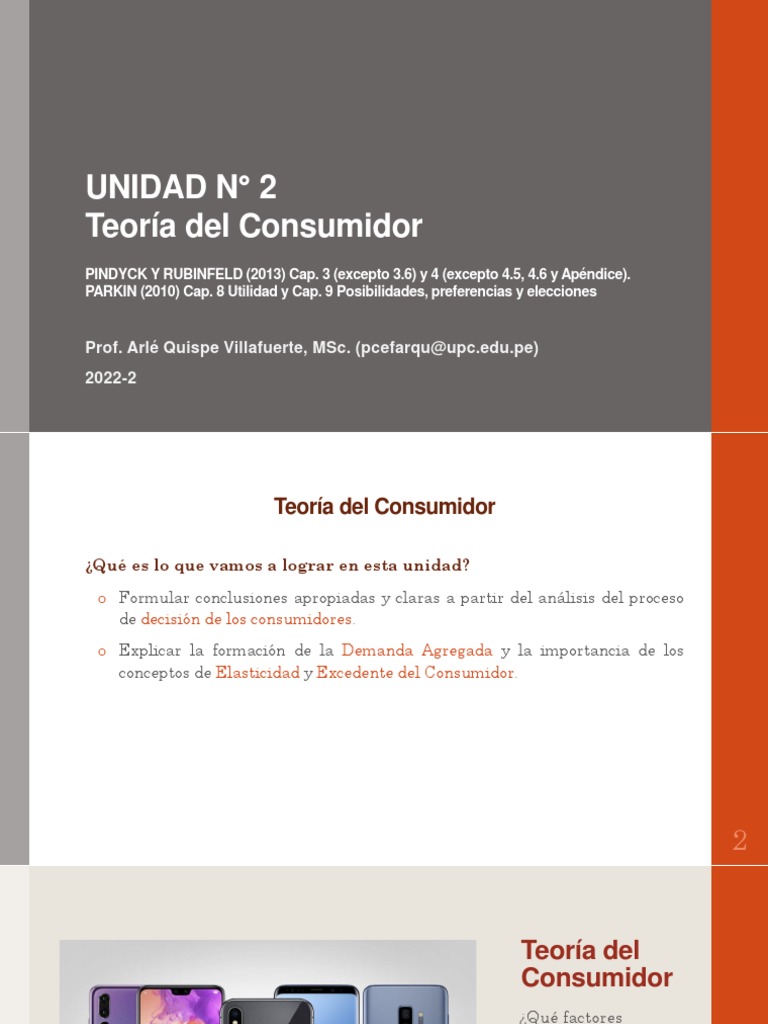 UNIDAD 2 - Teoría Del Consumidor | PDF | Utilidad | Utilidad marginal