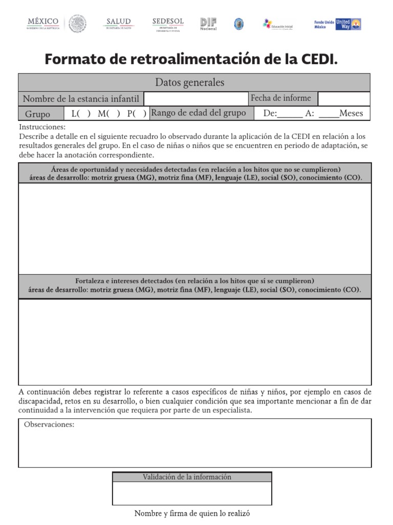 Formato de Retroalimentación de La Cedi | PDF
