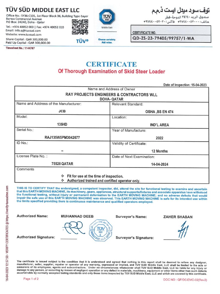 Bobcat-Tpi Certificate | PDF Bobcat-Tpi Certificate | PDF