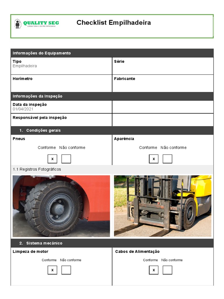 03 - Checklist Empilhadeira | PDF | Freio | Máquinas 03 - Checklist Empilhadeira | PDF | Freio | Máquinas