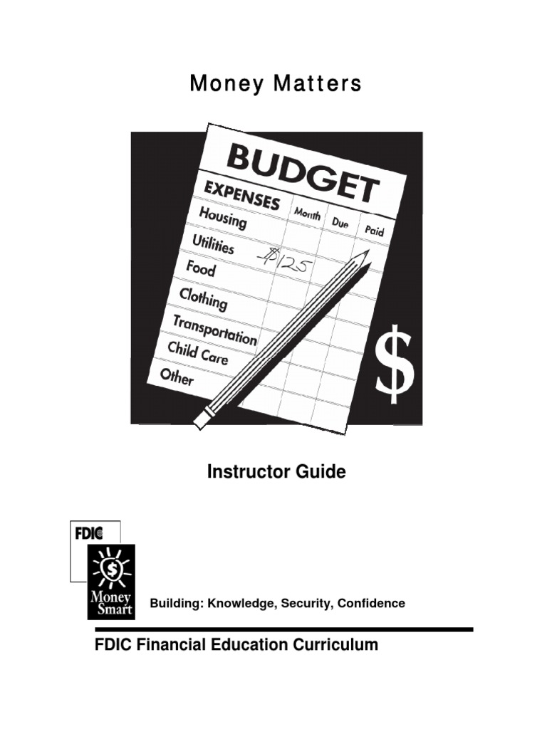 Money Smart Module 4 Money Matters Instructor Guidepdf | PDF | Social ... Money Smart Module 4 Money Matters Instructor Guidepdf | PDF | Social ...