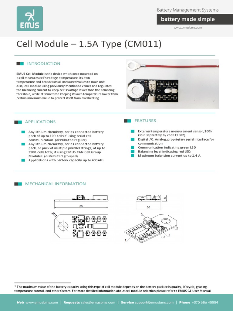EMUS CM011 Datasheet | Download Free PDF | Resistor | Electrical ...