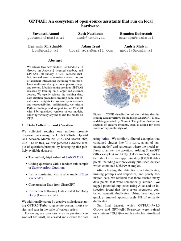GPT4All Technical Report 3 | PDF | Data | Computing