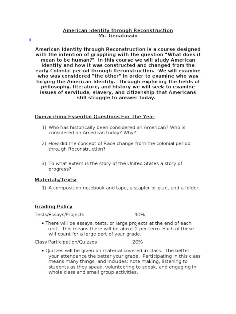 Exploring American Identity in Class | PDF | Identity (Social Science ...