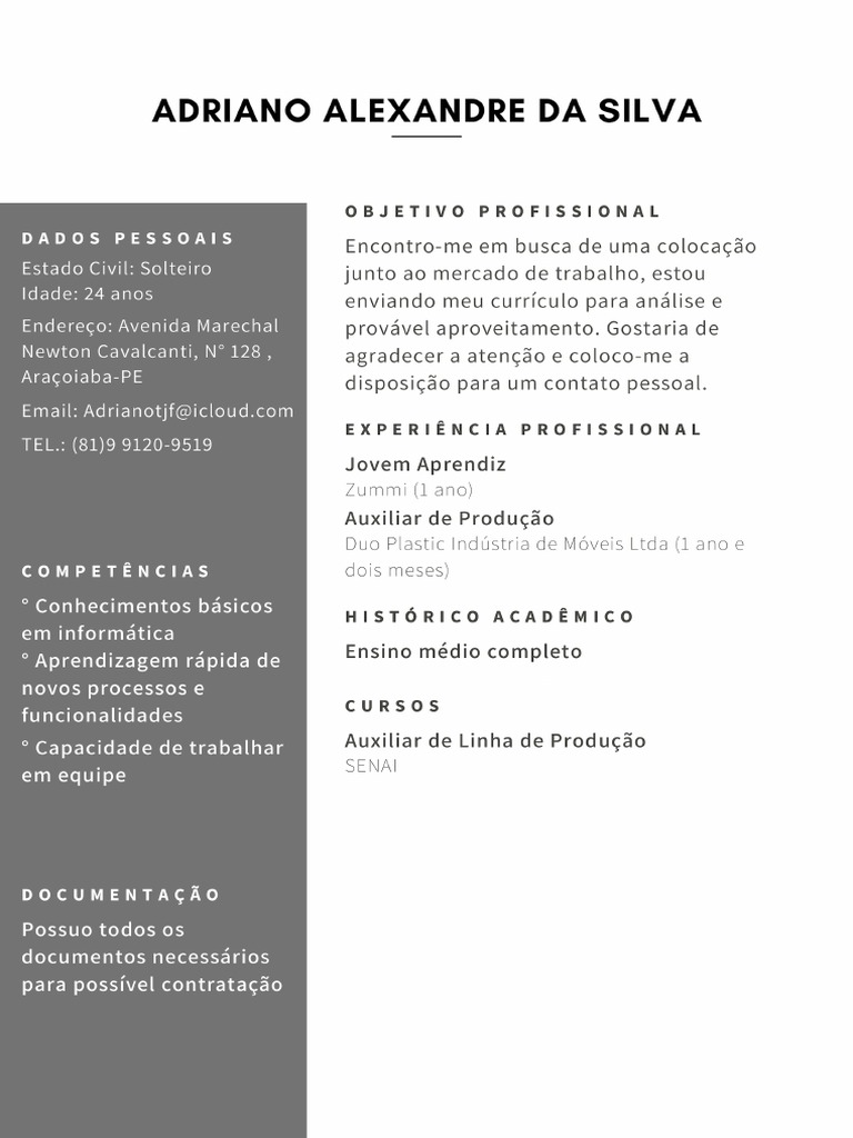 Curriculo Adriano | PDF