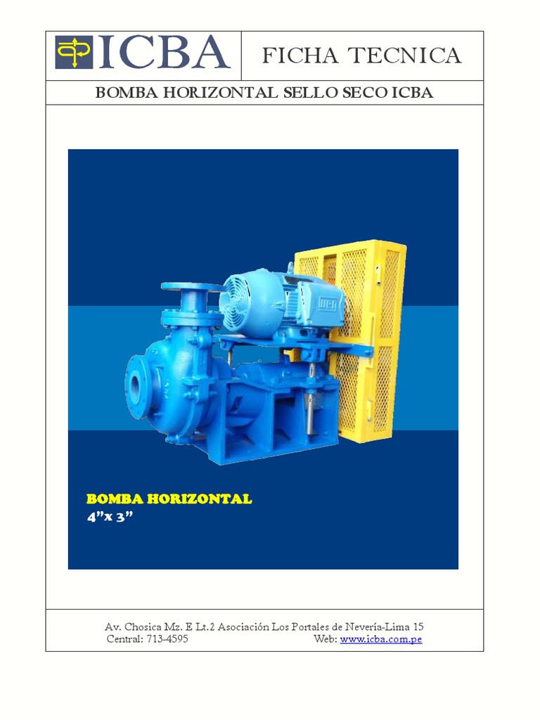 Ficha Técnica: Bomba Sello Seco ICBA | PDF | Hogar, jardinería y bricolaje