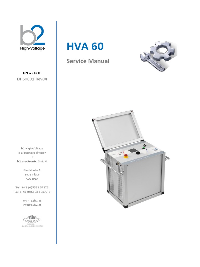 HVA 60 Service Manual Overview | PDF | High Voltage | Equipment