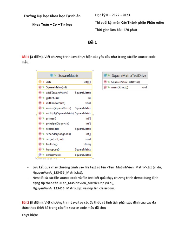 OOP HK2 2223 FinalExam De1 | PDF