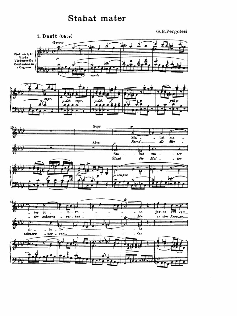 Stabat Mater - Pergolesi - Partition - Sheet Music | PDF