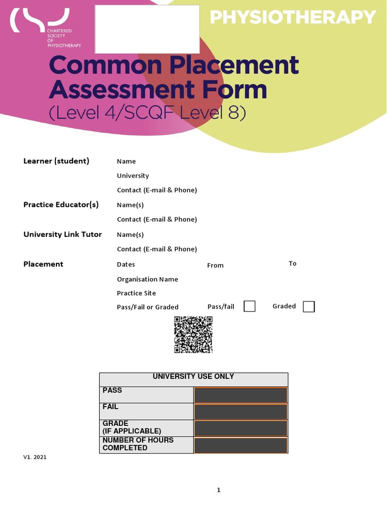 Common Placement Assessment Form Guide | PDF | Career & Growth