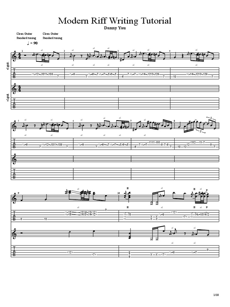 Modern Riff Writing Tutorial Riff | PDF