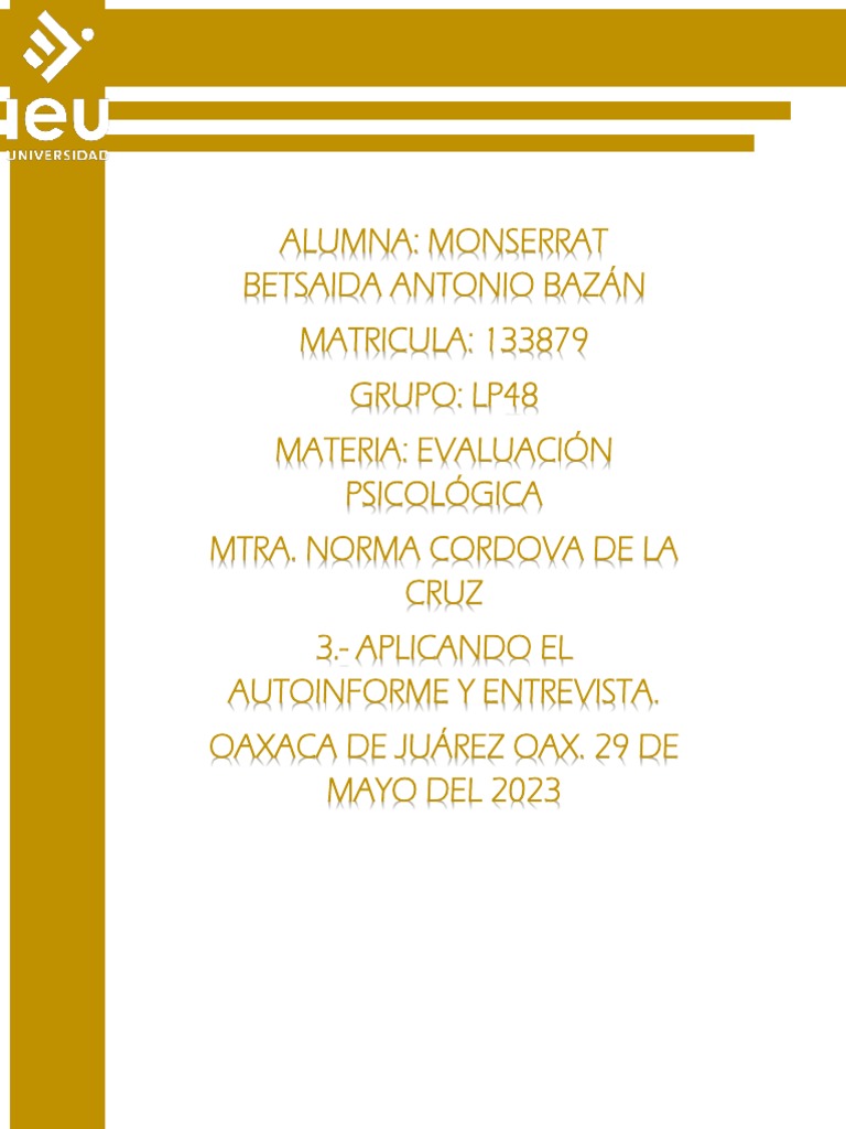 Autoinforme y Entrevista | PDF