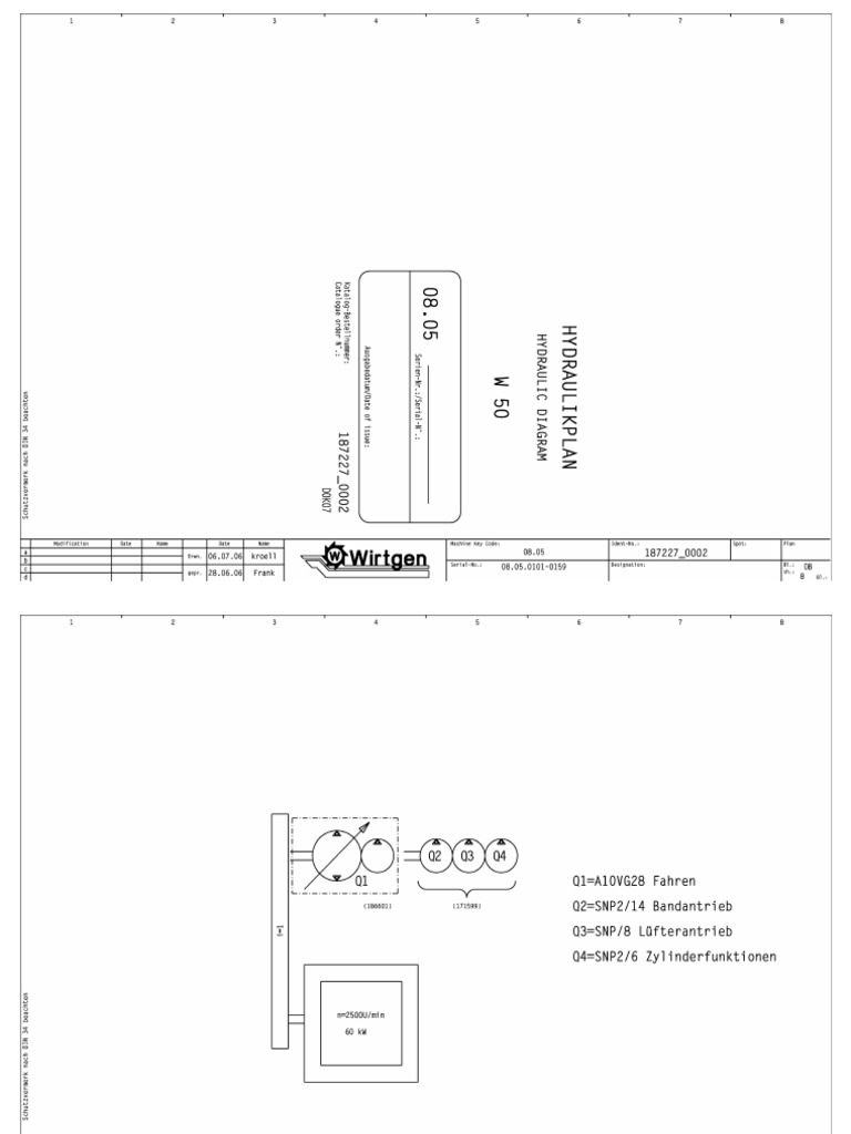 Esq. Eléc. - DIAGRAMA HIDRÁULICO W50 08.05 (SN 101-9999) | PDF