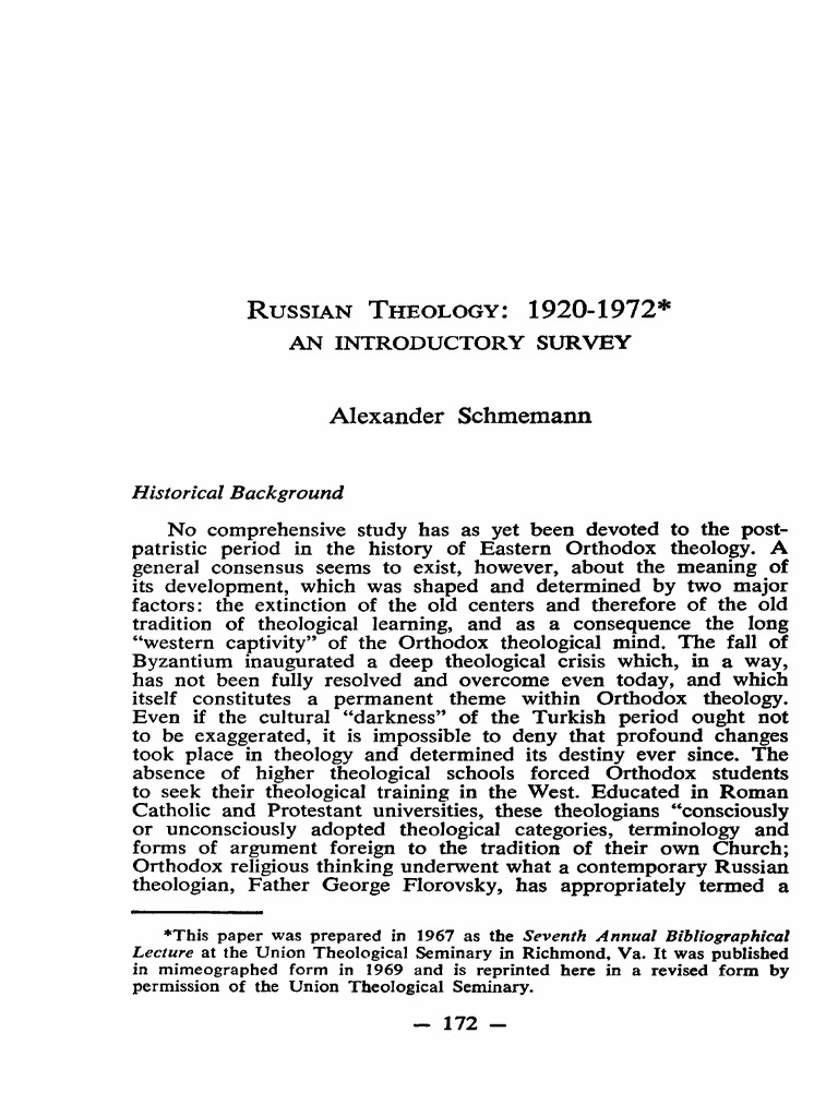 Schmemann A Russian Theology | PDF