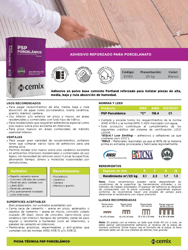 cemix-adhesivo-psp-porcelanico (1) | PDF