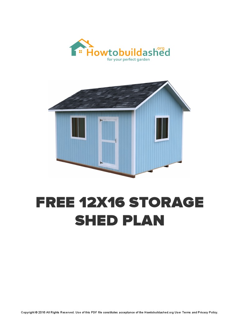 FREE 12x16 Shed Plan | PDF