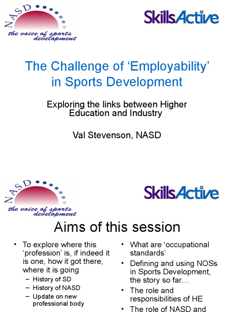 The Challenge of Employability' in Sports Development | PDF