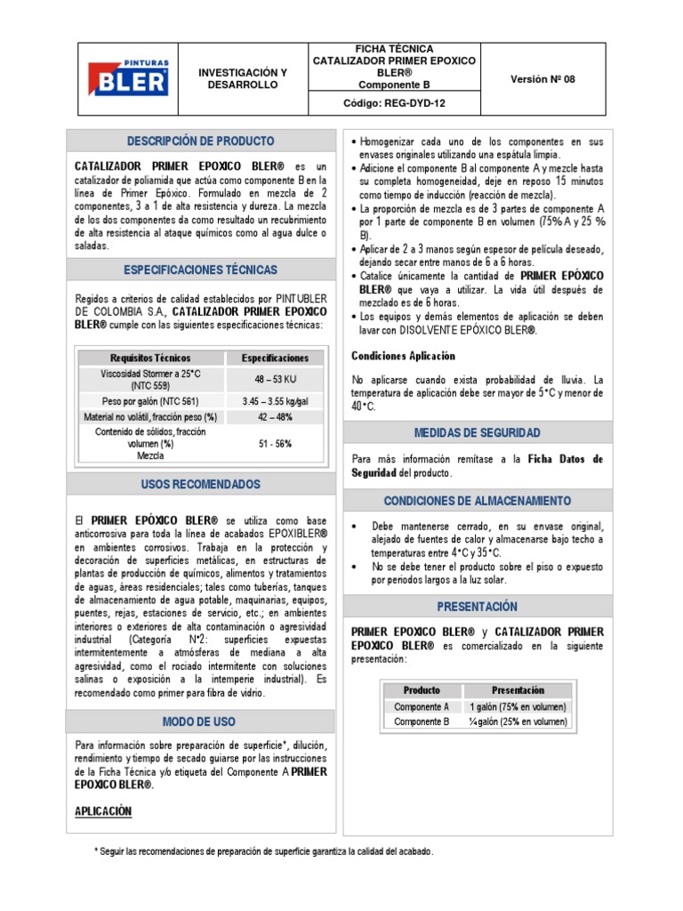 F.T.-Catalizador-Primer-Epóxico-Bler®-2 | PDF