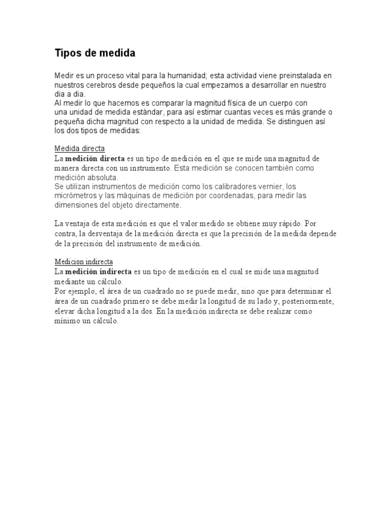 Tipos de Medida | PDF