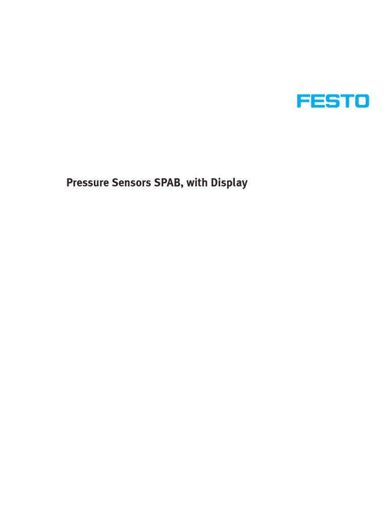 Pressure Sensor Festo | PDF | Automation | Actuator