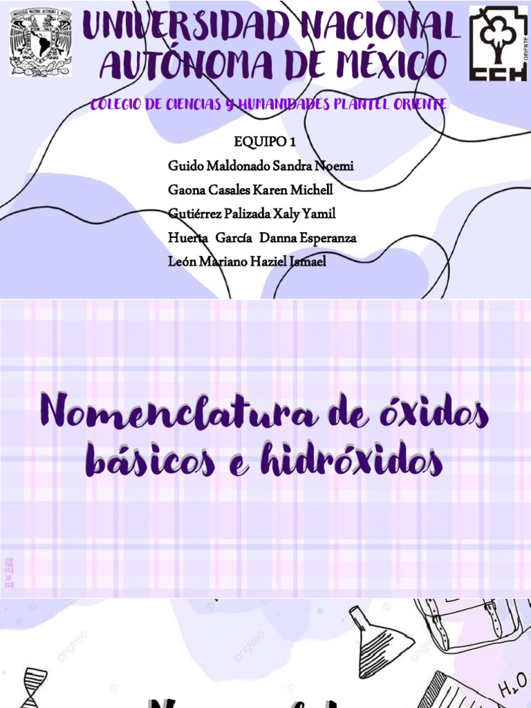 Nomenclatura de Óxidos Básicos e Hidróxidos | PDF | Hidróxido | Compuestos químicos