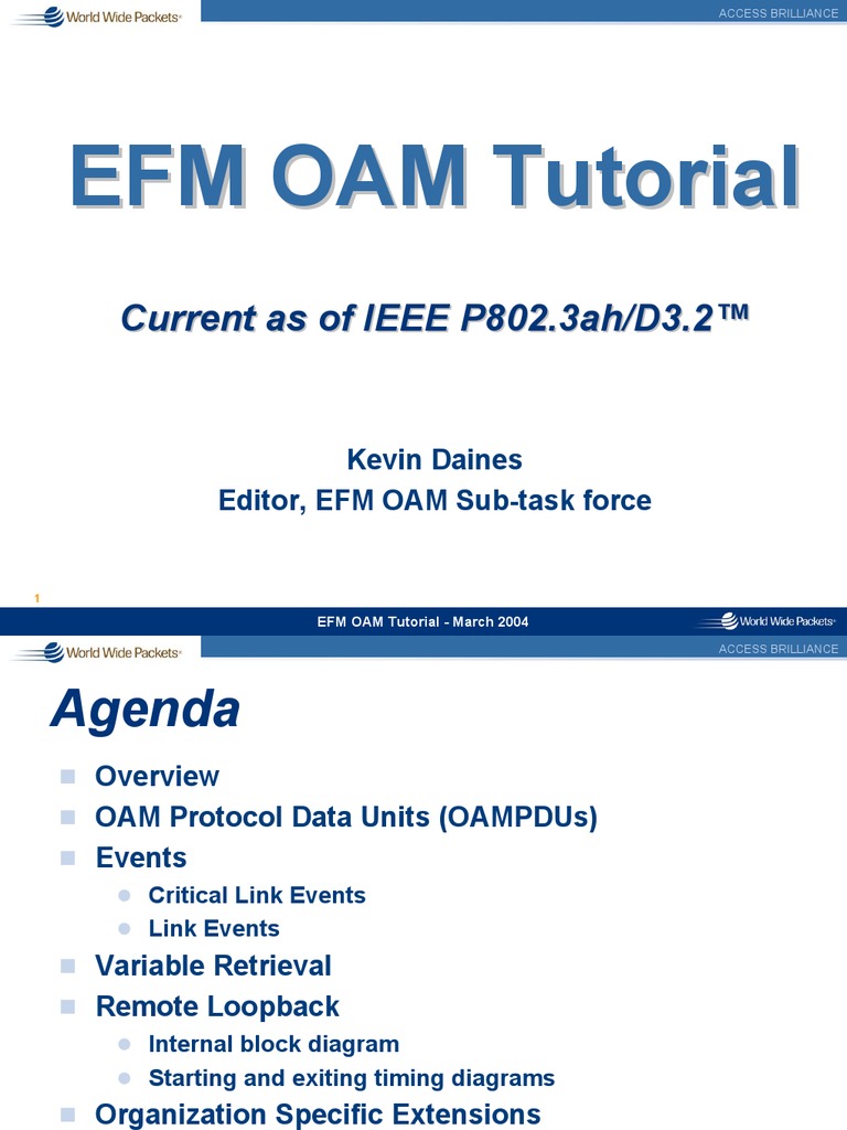 Efm Oam Tutorial 2004-03-31 | PDF | Computer Network ...