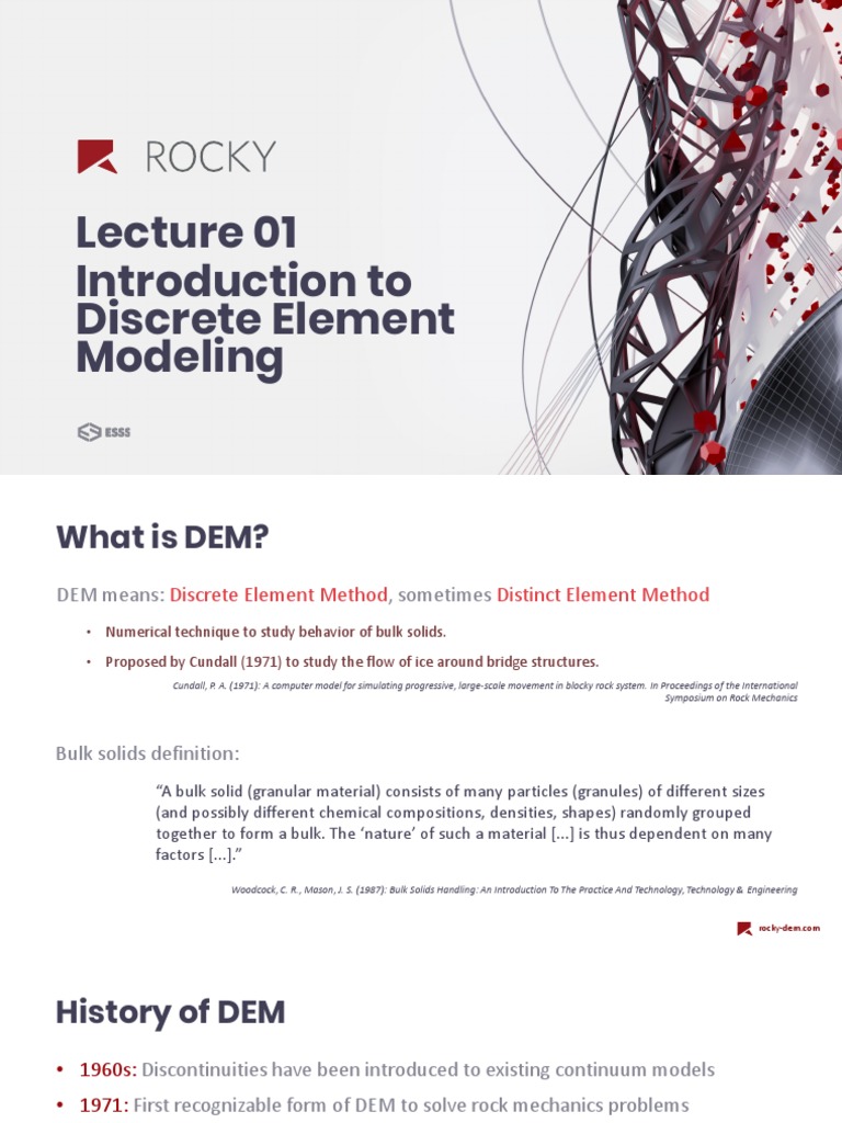 01 - Introduction to Discrete Element Modeling_2020 | PDF | Physics | Mechanical Engineering