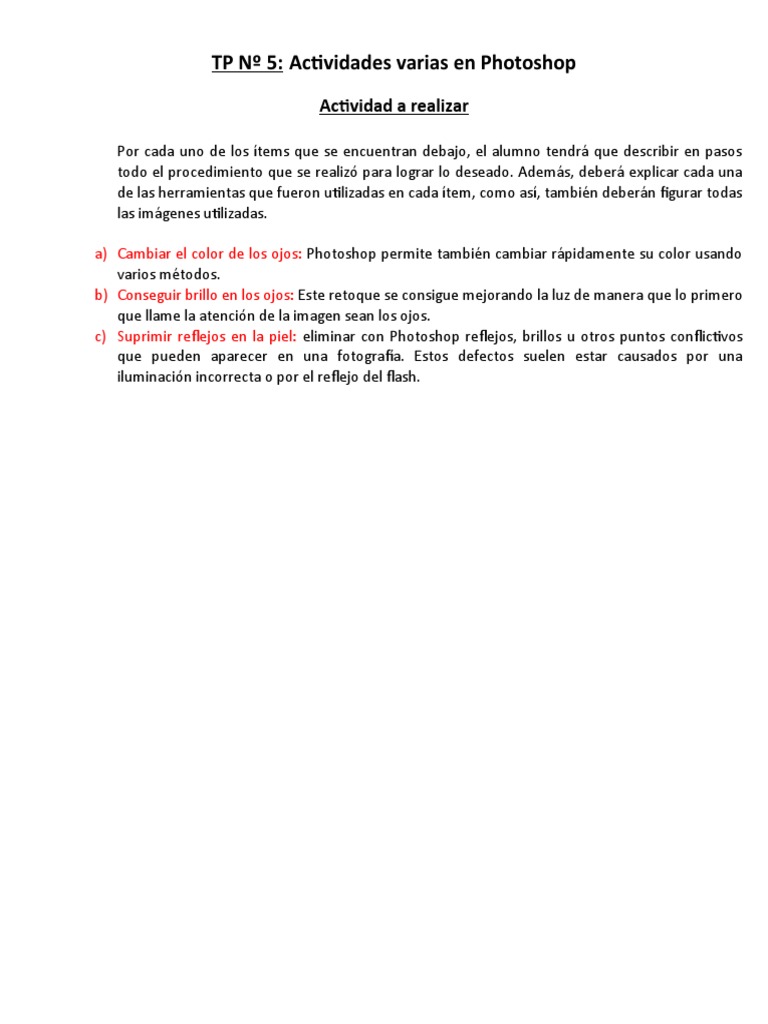Ejercitación Photoshop TP5 2022 | PDF