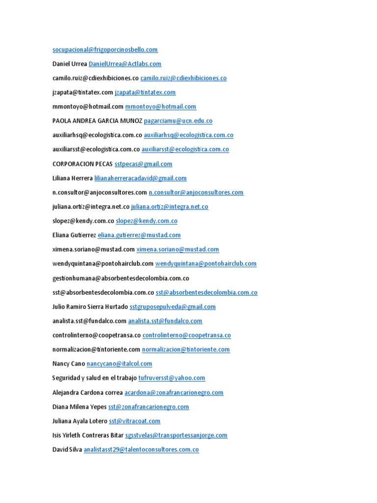 Correos SST Oriente | PDF