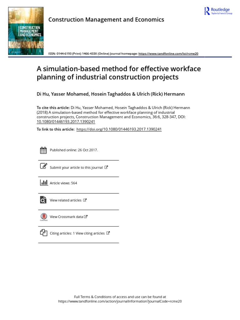 Simulation for Workface Planning in Construction | PDF | Simulation | Mathematical Optimization