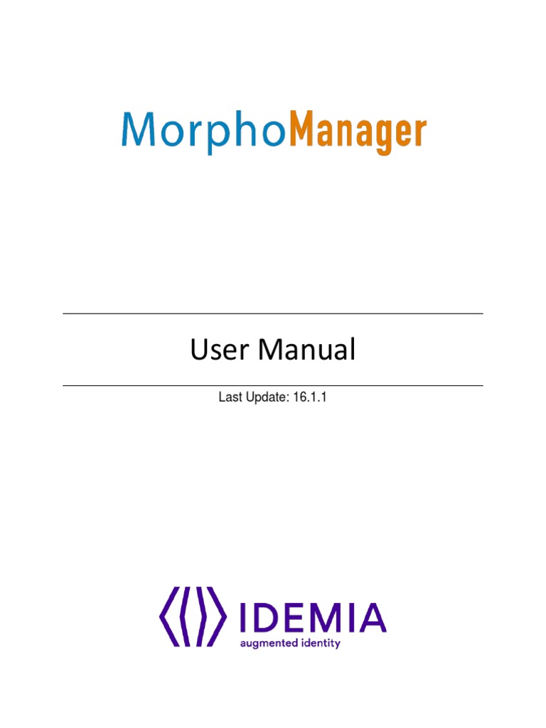 MorphoManager 16.1.1 - User Manual | PDF