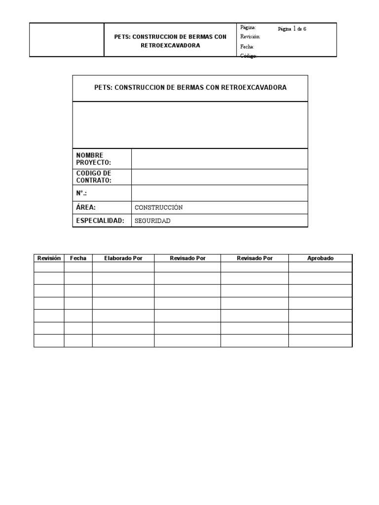 PETS Construcción de Bermas | PDF