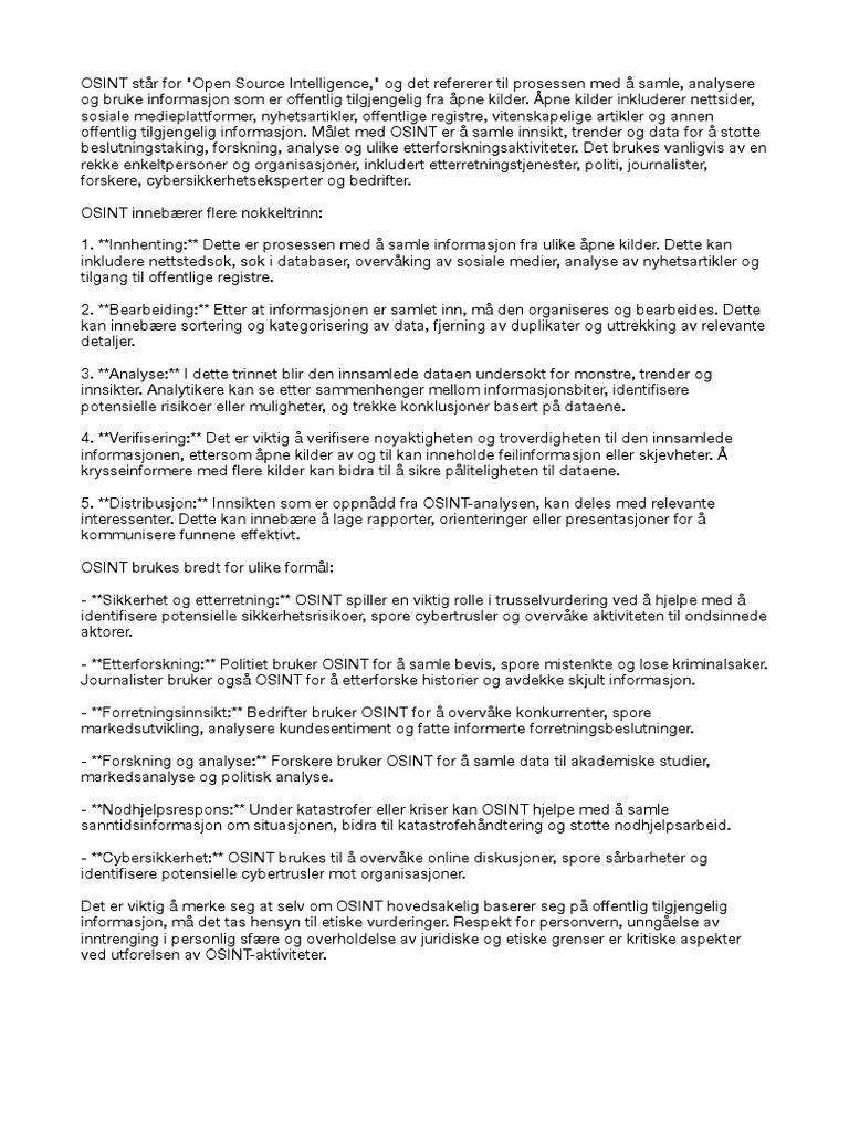 Osint Norwegian | PDF
