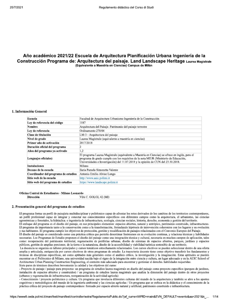 Polimi Paisajismo | PDF